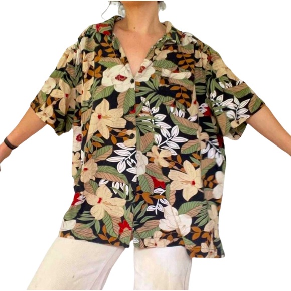 Cathy Daniels | Tops | Vintage Hawaiian Womens Button Down 9s Surf ...